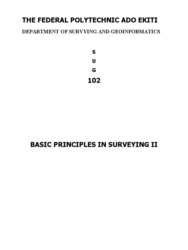 Survey Principle SUG 102 TXT - 1 | PDF | Surveying | Trigonometric Functions