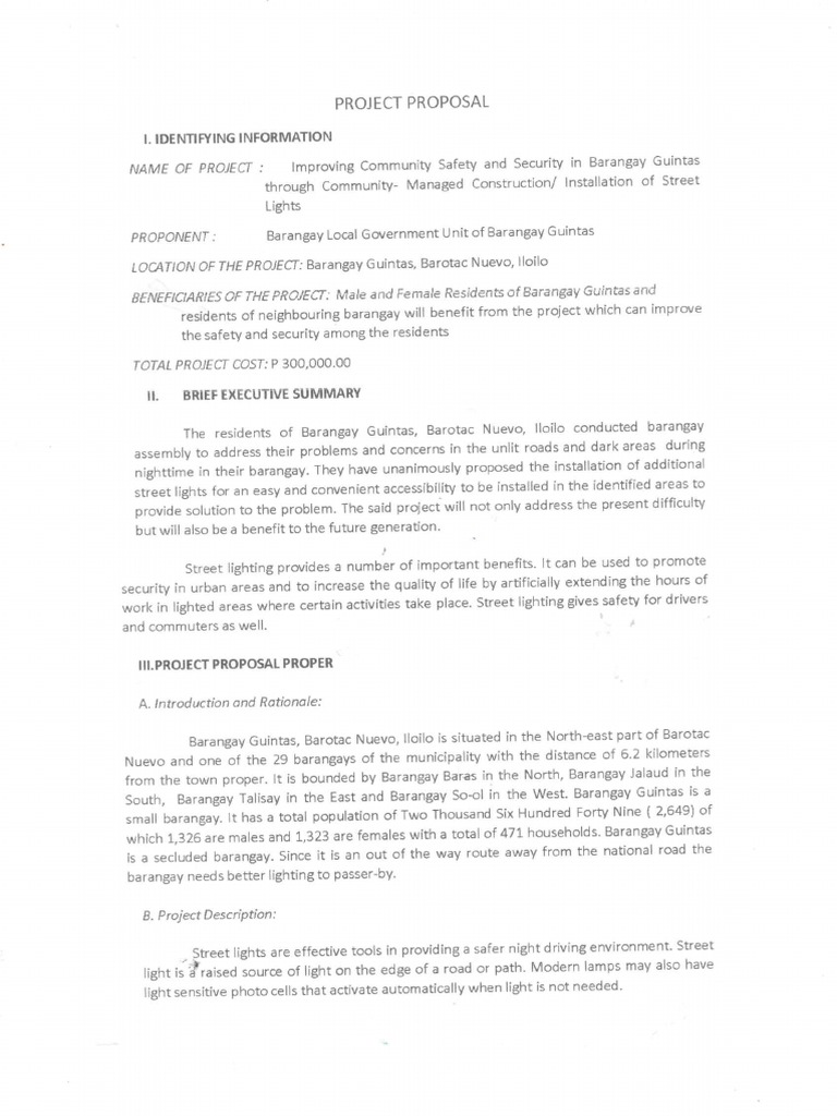 Street Lights Proposal | PDF
