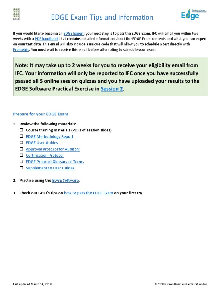 EDGE Online Exam Tips 03-14-2018 | PDF | Test (Assessment) | Engineer