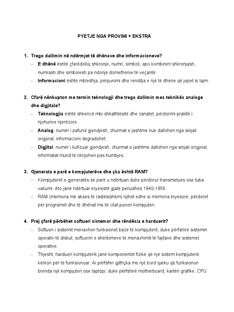 Pyetje-Përgjigje (Informatik) | PDF