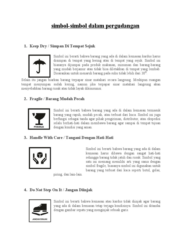 Simbol Peringatan dalam Pergudangan | PDF