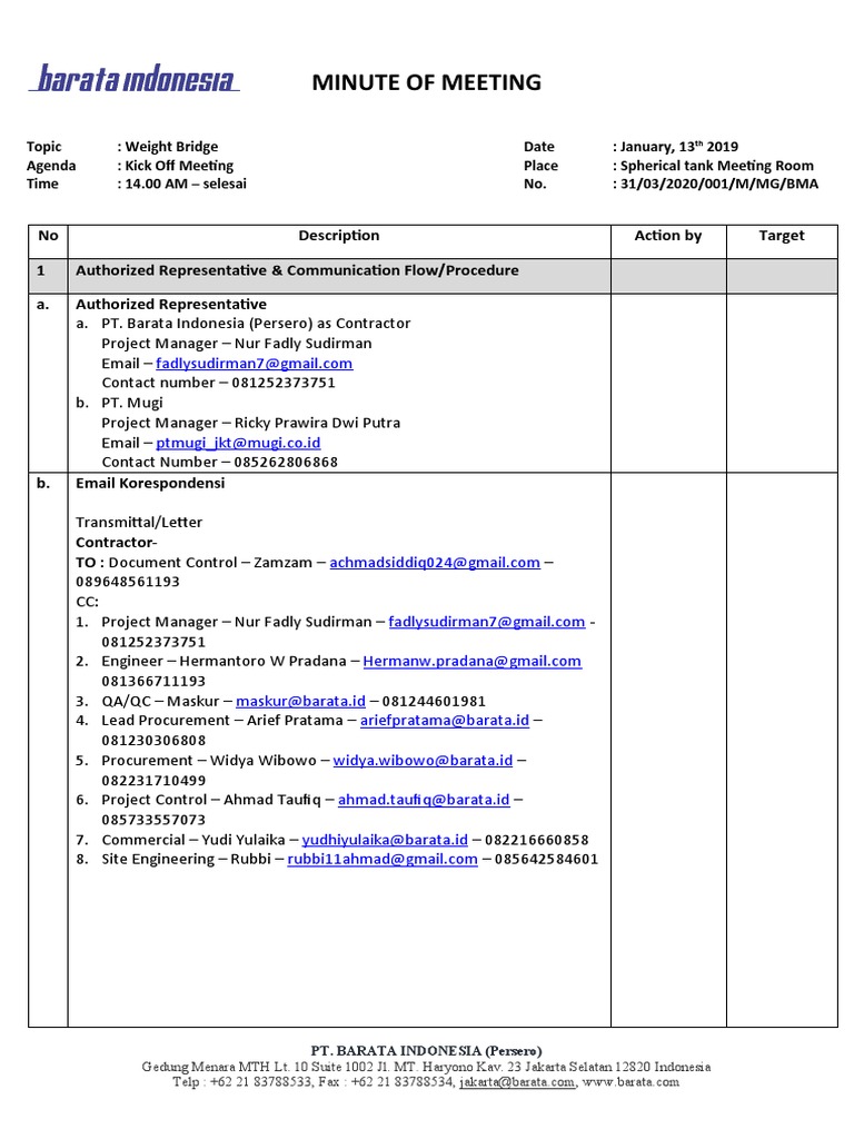 MOM - Kick Off Meeting - UPS | PDF
