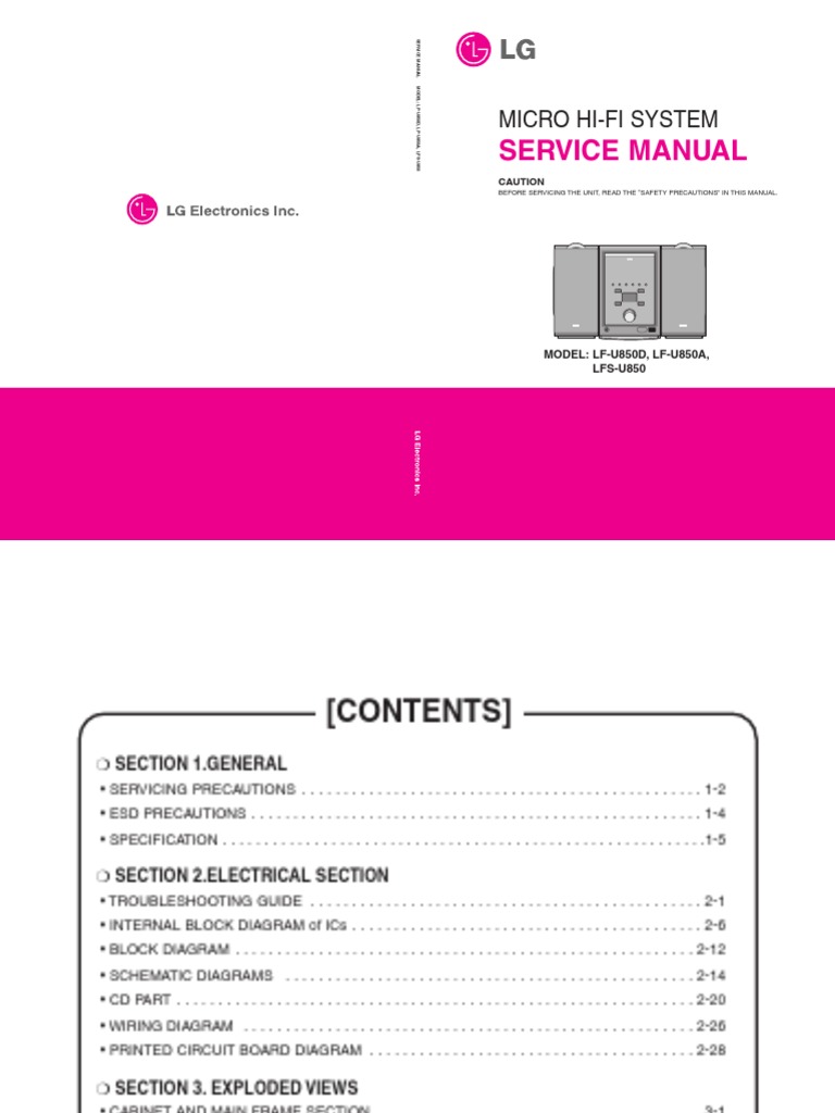 Micro Hi-Fi System: Service Manual | PDF | Electrostatic Discharge ...