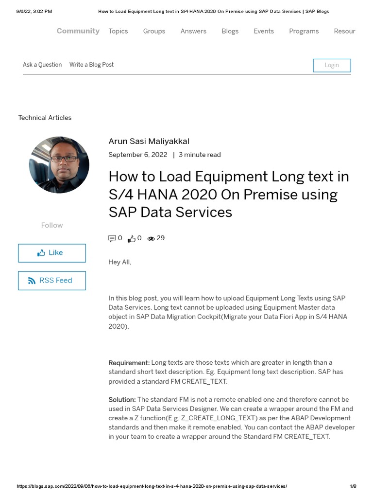 How To Load Equipment Long Text in S - 4 HANA 2020 On Premise Using SAP Data Services - SAP ...
