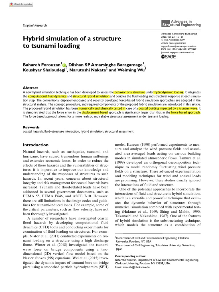 Hybrid Simulation for Tsunami Loading | PDF | Simulation ...