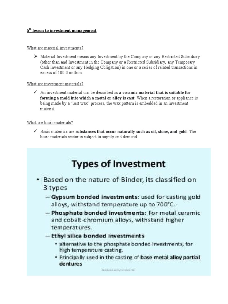 Understanding Material Investments | PDF | Business Cycle | Stocks