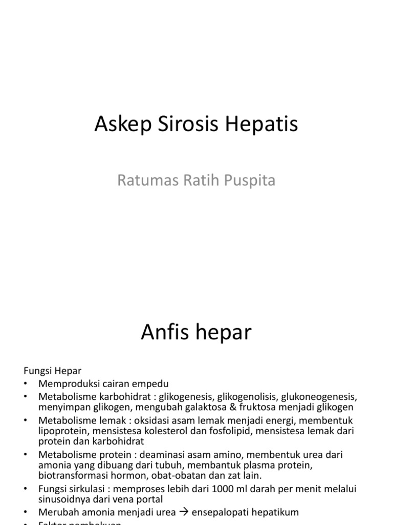 Askep Sirosis Hepatis: Diagnosis dan Penatalaksanaan | PDF | Kesehatan ...