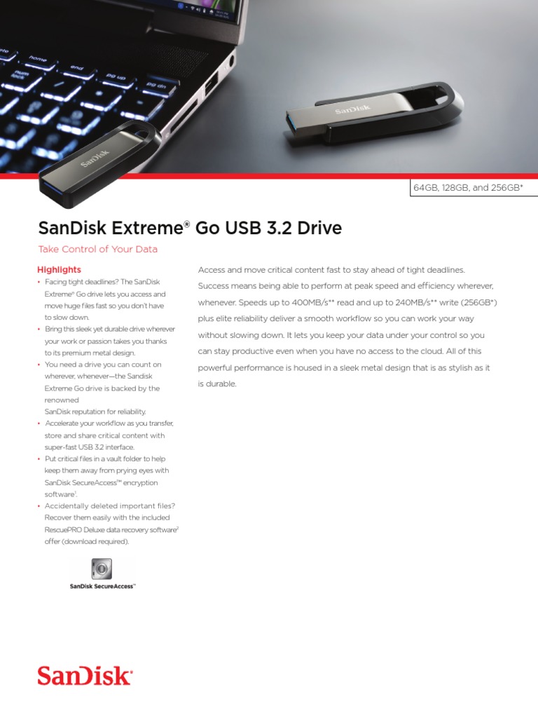 Data Sheet - SanDisk Extreme Go USB 3.2 Flash Drive | PDF | Mac Os | Trademark