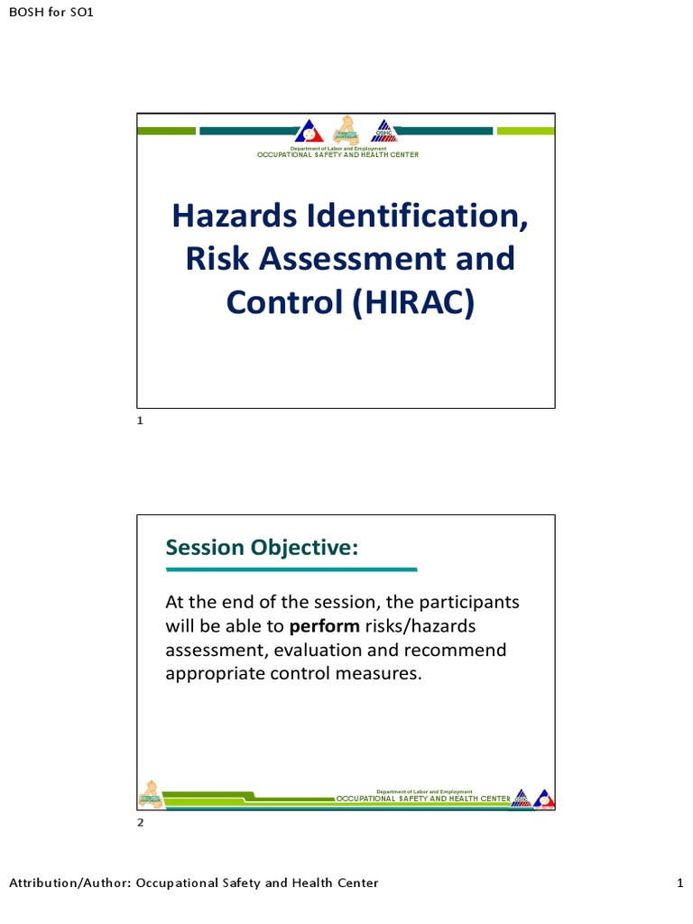 Module-4 HIRAC BOSHforSO1 Participant | PDF | Occupational Safety And ...