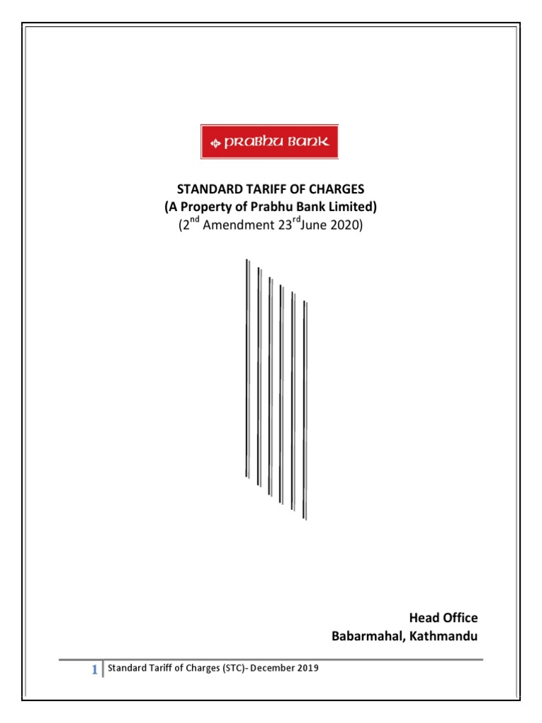 Standard Tariff Website | PDF | Cheque | Line Of Credit