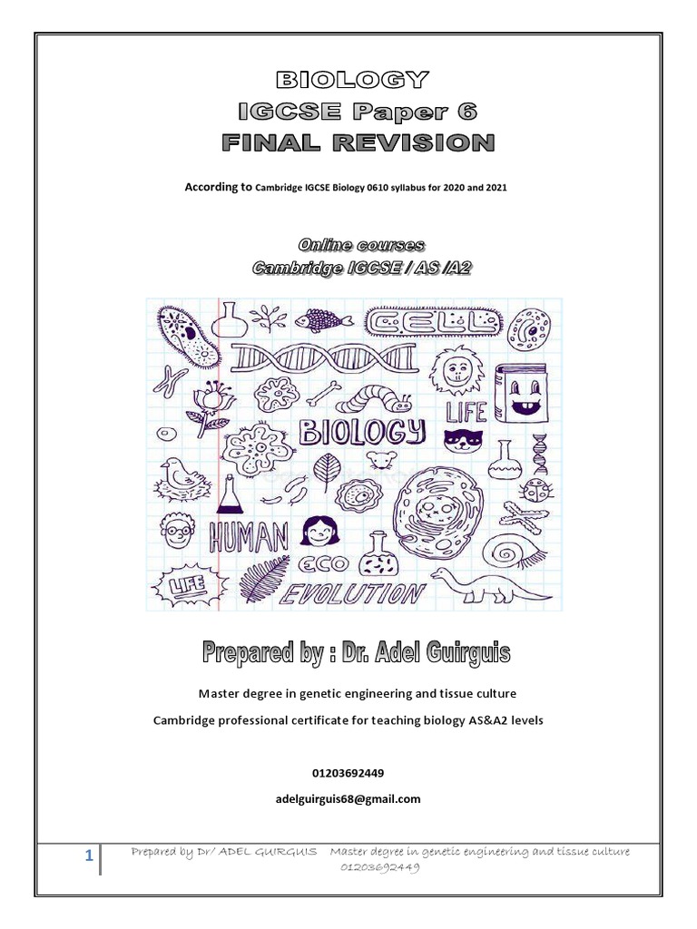 Cambridge IGCSE Biology 0610 Guide | PDF | Physical Sciences | Chemistry