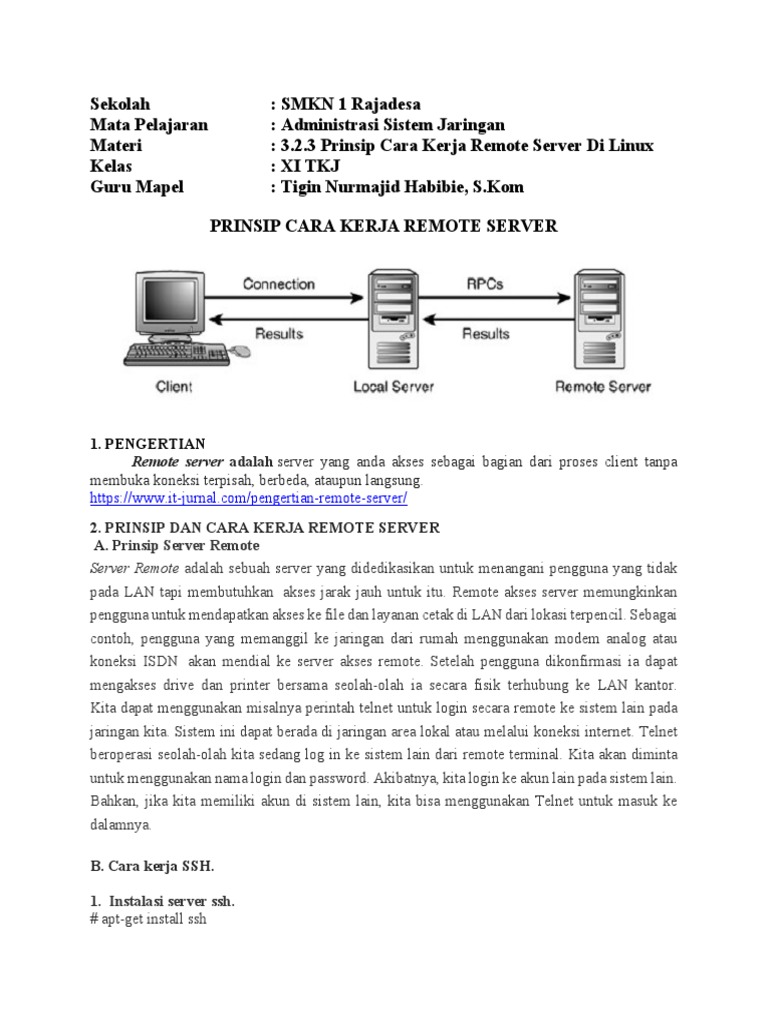 3.2.3 Prinsip Cara Kerja Remote Server | PDF