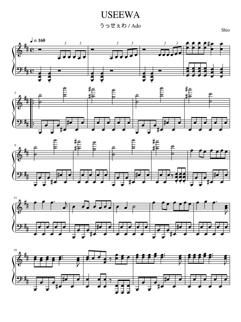 Ado - USEEWA Piano Arrangement | PDF