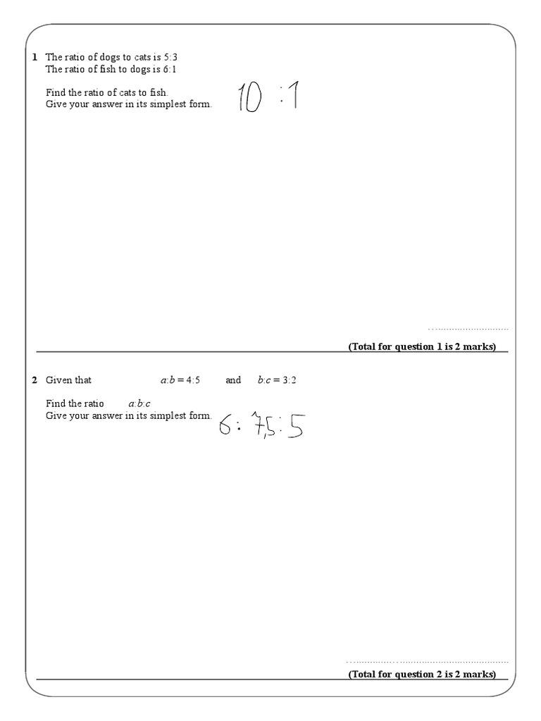 Ratio Problems and Solutions | PDF | Teaching Methods & Materials