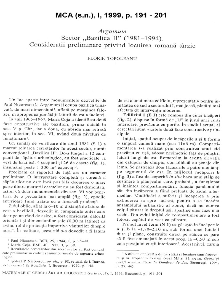 Topoleanu - Argamum-MCA 99 | PDF