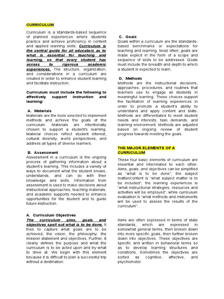 PED9 - The Curriculum | PDF | Curriculum | Teaching Method