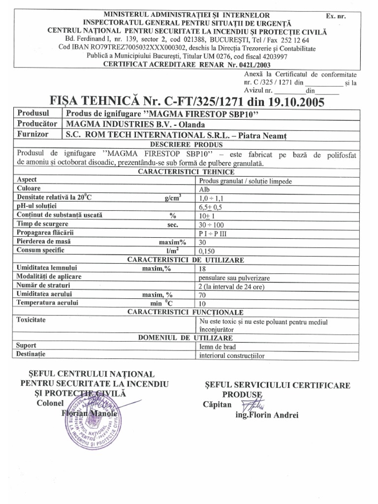 Fisa Tehnica MAGMA | PDF