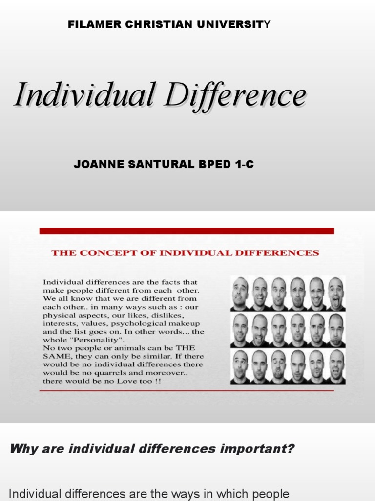 Individual Differences | PDF | Heredity | Behavior