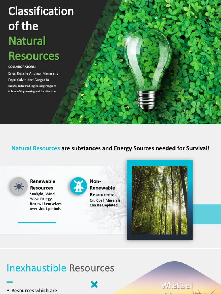 Module 2 - Classification of The Natural Resources | PDF | Renewable ...
