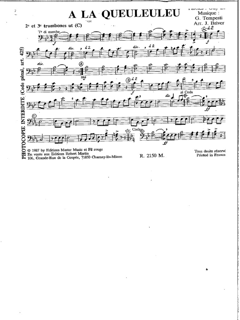A La Queuleuleu - 2eme Et 3eme Trombone Ut | PDF