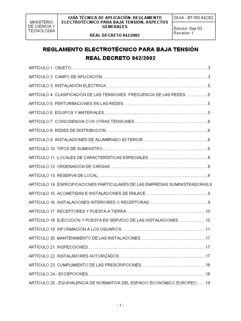 Guia Tecnica de Interpretacion Del REBT | PDF | Cableado eléctrico | Corriente eléctrica
