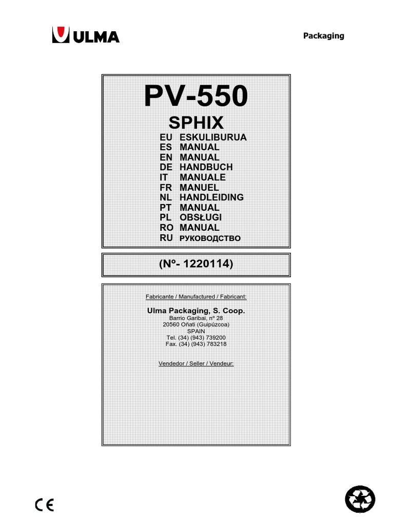 Manual PV 550 1220114 | PDF | Física | Cantidad