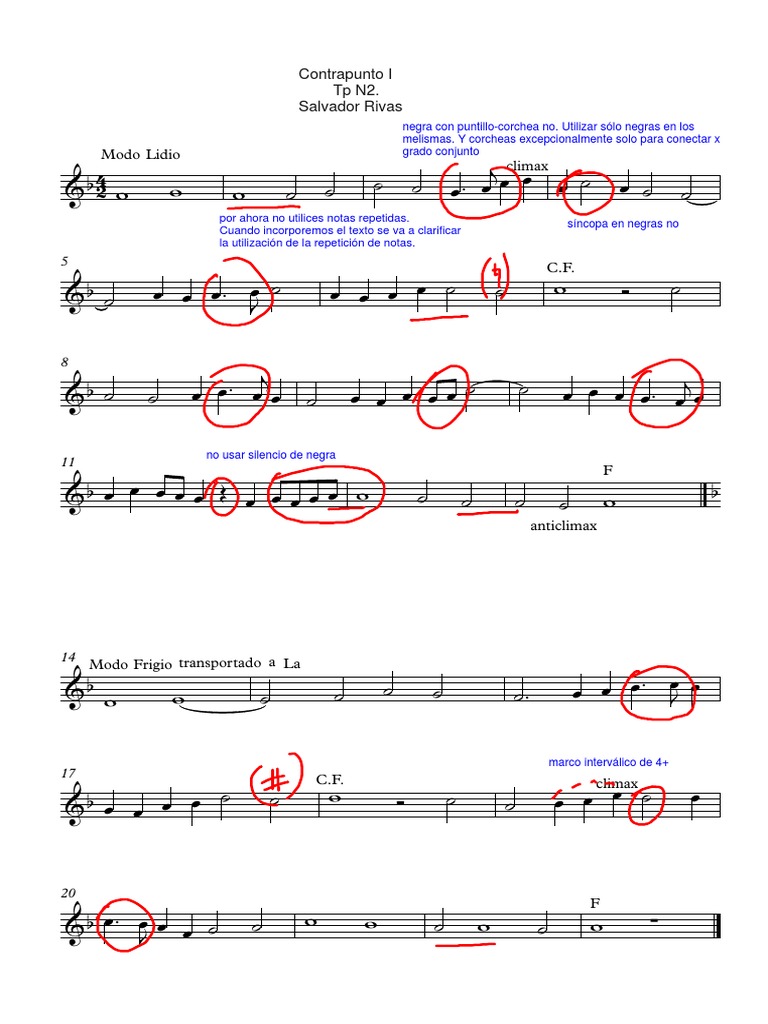 TP 2. Contrapunto I. | PDF | Elementos de la música | Teoría musical