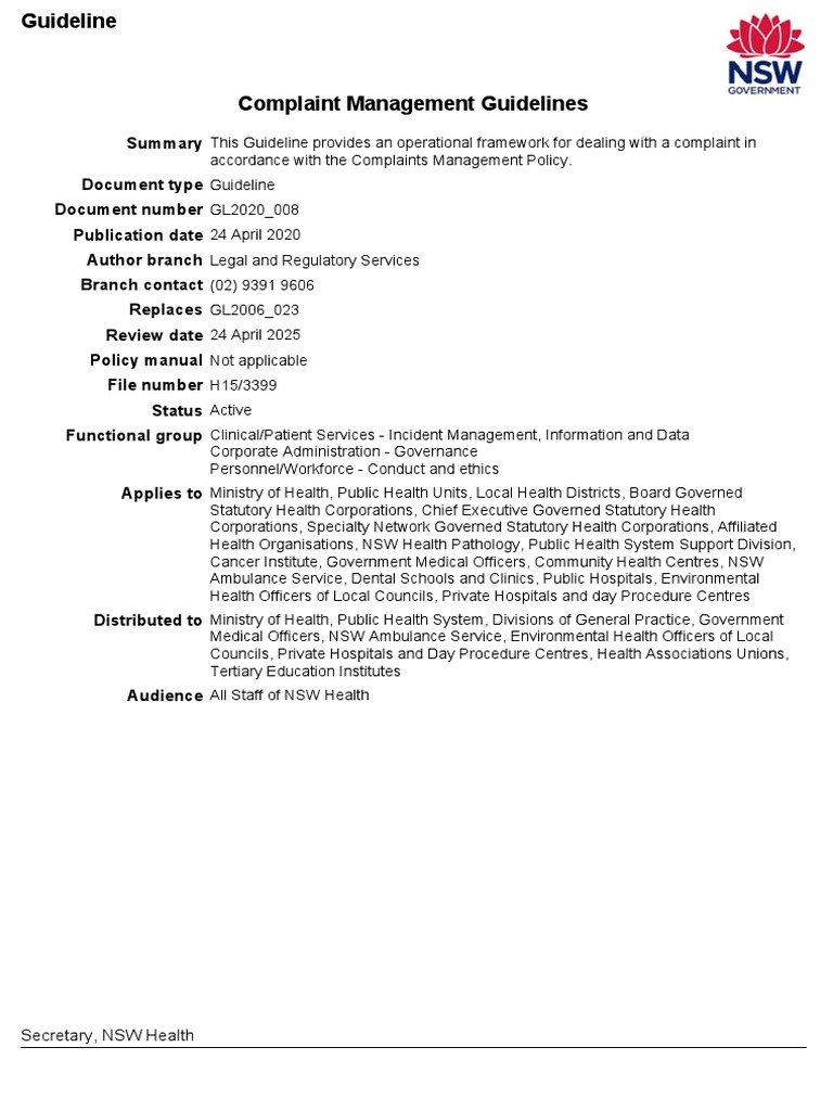 Providing Effective Resolution: A Guide to Handling Complaints in ...