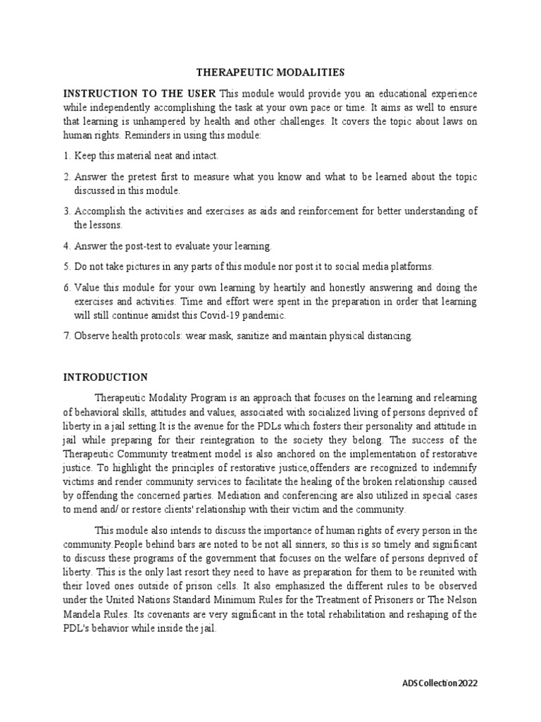 Therapeutic Modalities in Human Rights | PDF | Miranda Warning | Human ...