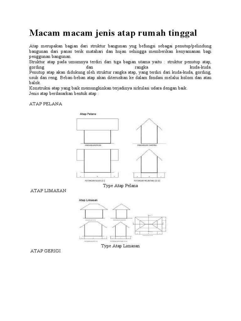 Macam Macam Jenis Atap Rumah Tinggal | PDF