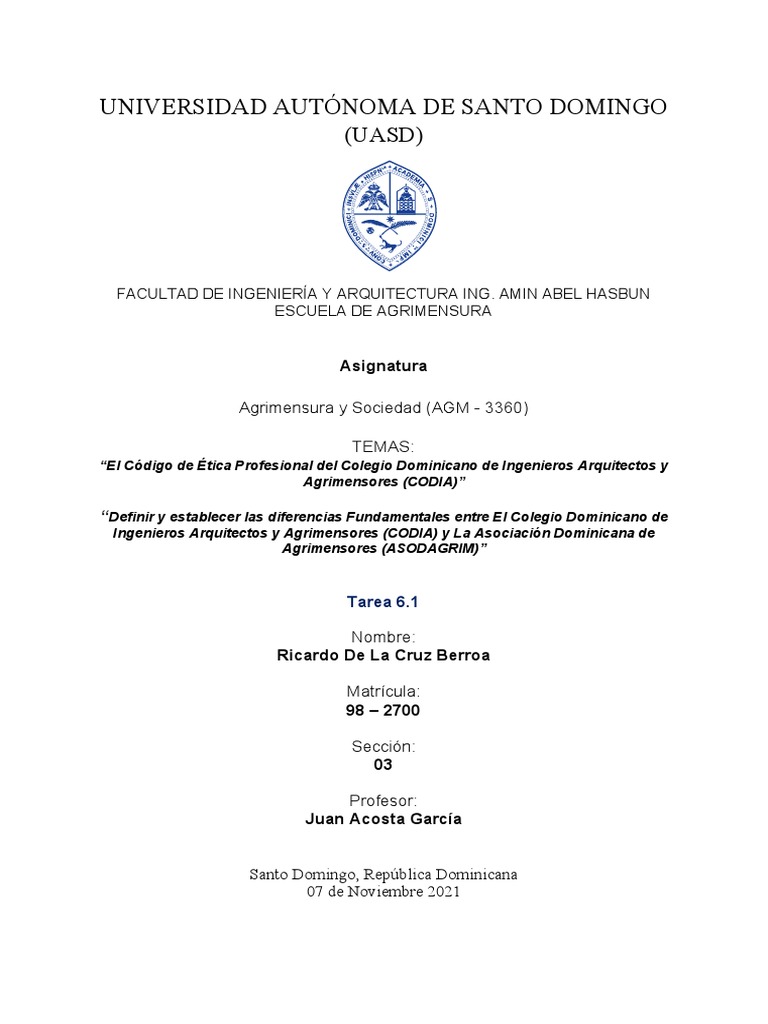 Codigo de Etica Del Codia y Diferencias Del Codia y Asodagrim | PDF ...