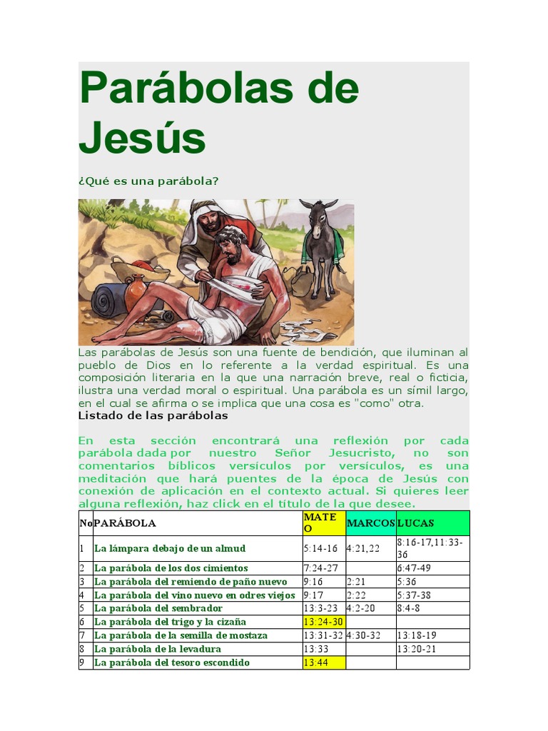 Parábolas de Jesús | PDF | Parábolas de Jesús | Jesús