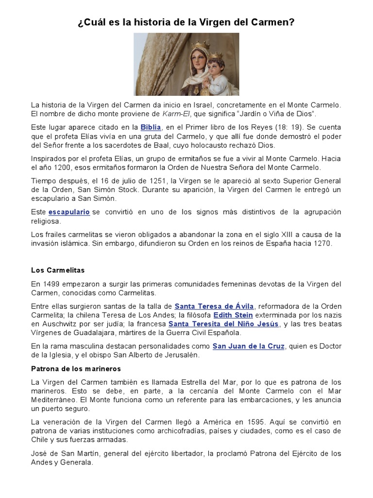 Virgen Del Carmen | PDF