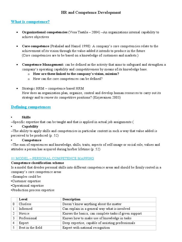 HR and Competence Development | PDF | Competence (Human Resources) | Expert