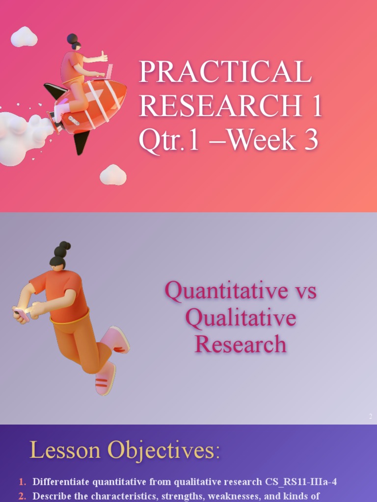 Practical Research 1 - Q1W3 | PDF | Qualitative Research | Quantitative Research