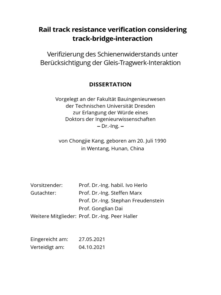 Rail Track Resistance Verification Considering Track-Bridge-Interaction ...