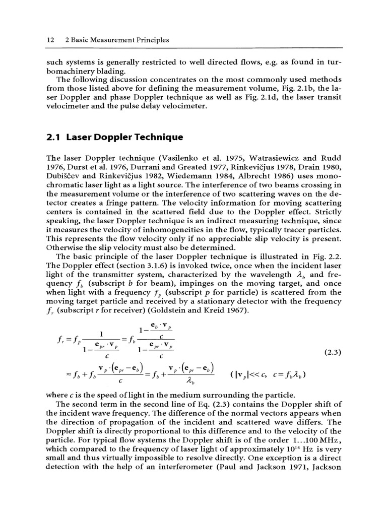 Laser Doppler and Phase Doppler Measurement Techniques | PDF | Doppler ...
