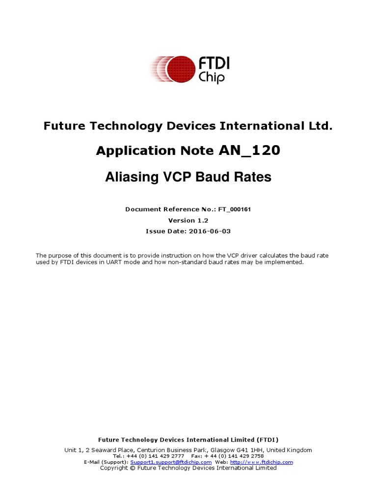 An 120 Aliasing VCP Baud Rates | PDF | Microsoft Windows | Device Driver
