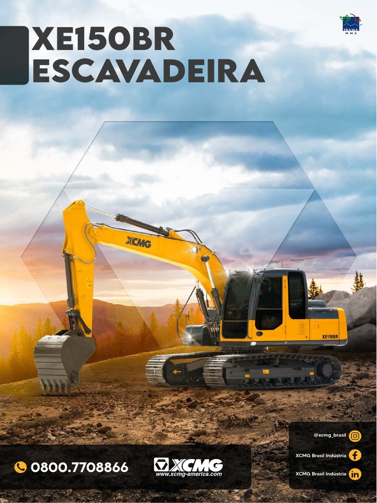 Xe150br Escavadeira XCMG | PDF | Motores | Qualidade (negócios)