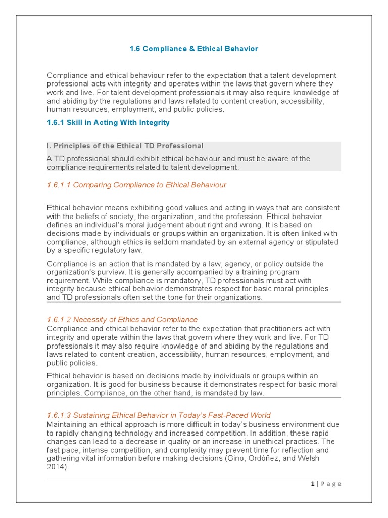 Compliance and Ethical Behaviour | PDF | Copyright | Integrity