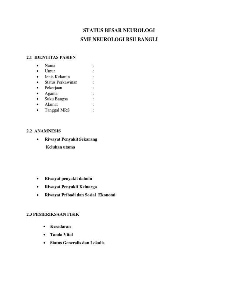 Status Besar Neurologi | PDF