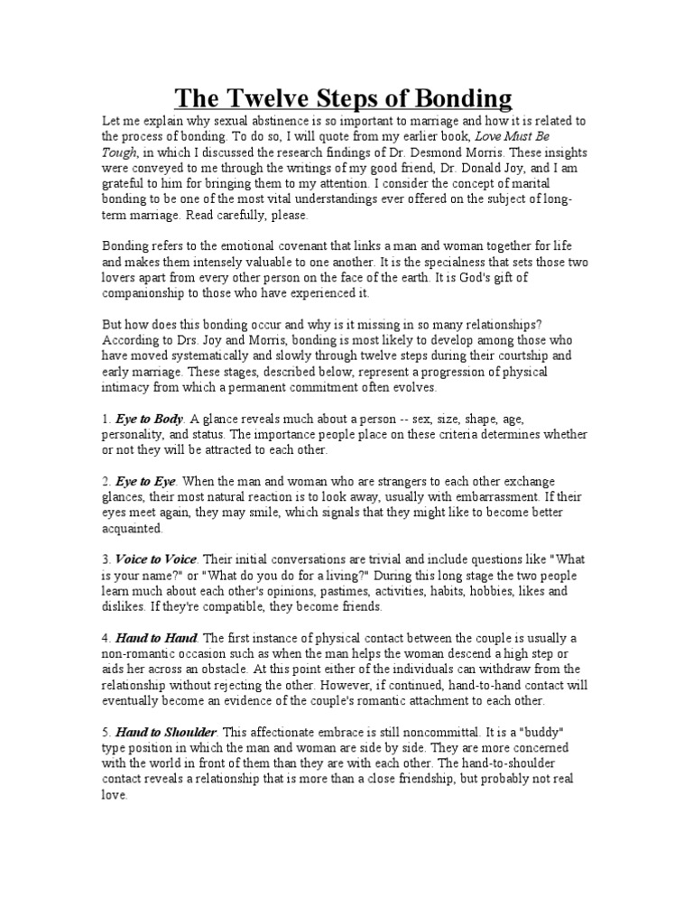 The Twelve Steps of Bonding | PDF | Intimate Relationships | Marriage