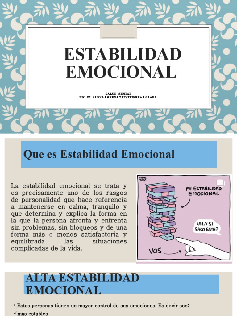 Inestabilidad Emocional | PDF | Las emociones | Estrés (biología)
