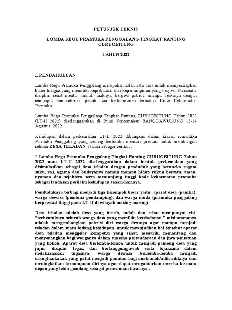 Petunjuk Teknis LT 2 | PDF