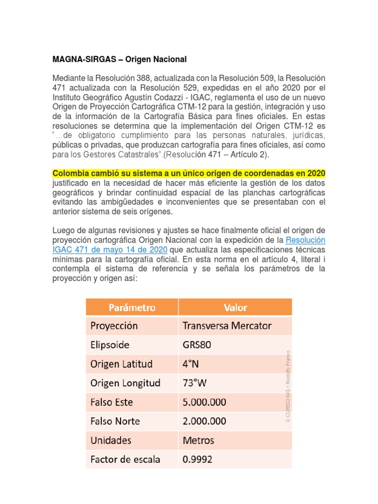 Origen Único Nacional en Colombia: CTM-12 | PDF