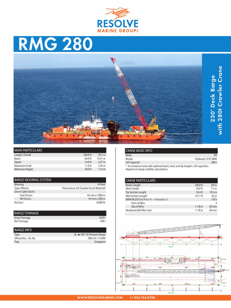 RMG 280 - Spec Sheet | Download Free PDF | Crane (Machine ...