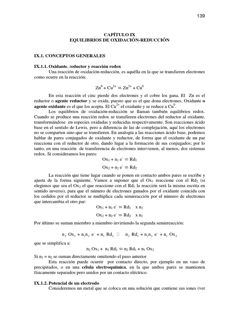 Equilibrios de Oxidación Reducción | PDF | Redox | Electrodo