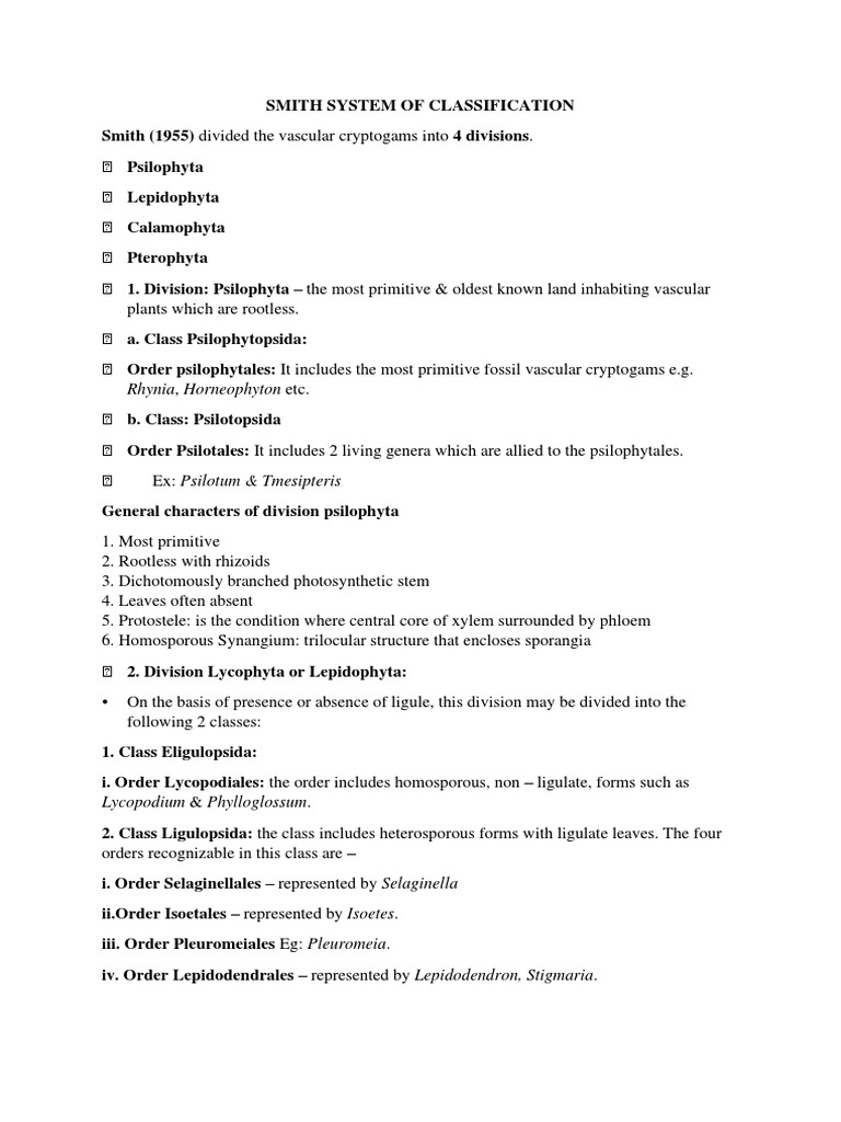 Smith System of Classification-converted (2) | PDF | Plant Morphology ...