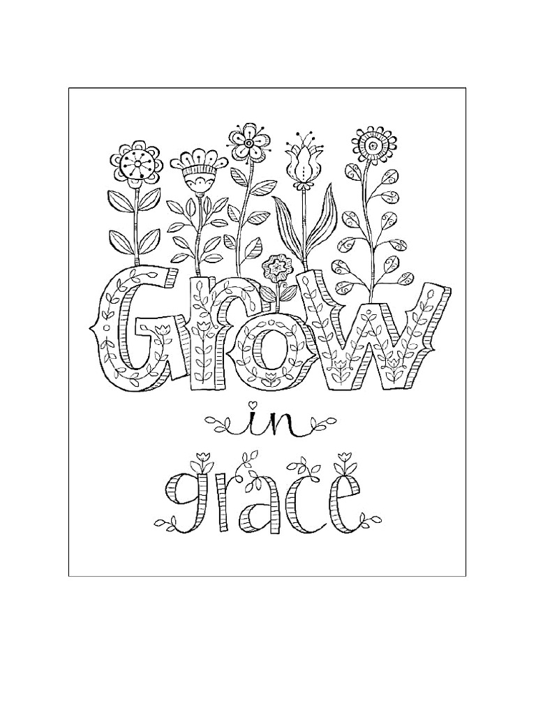 Grow in Grace Coloring Page | PDF