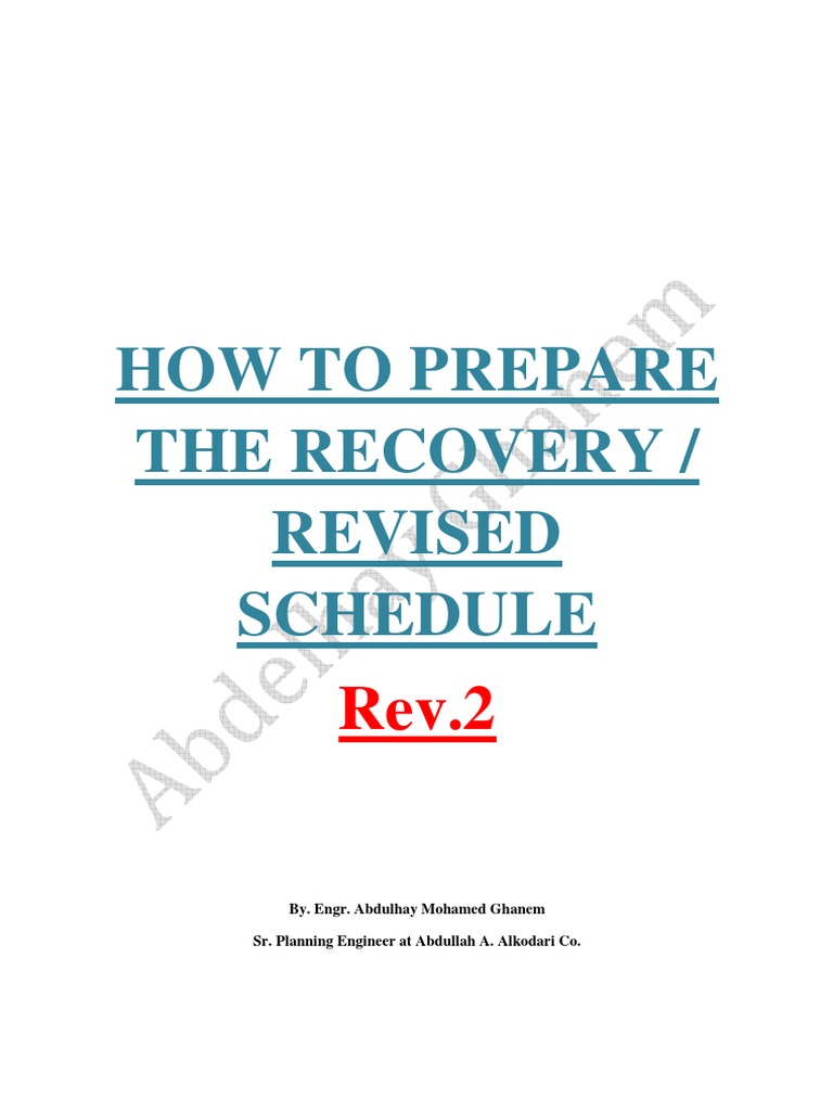 How To Prepare Recovery or Revised Schedule-Rev.2 | PDF | Computer ...